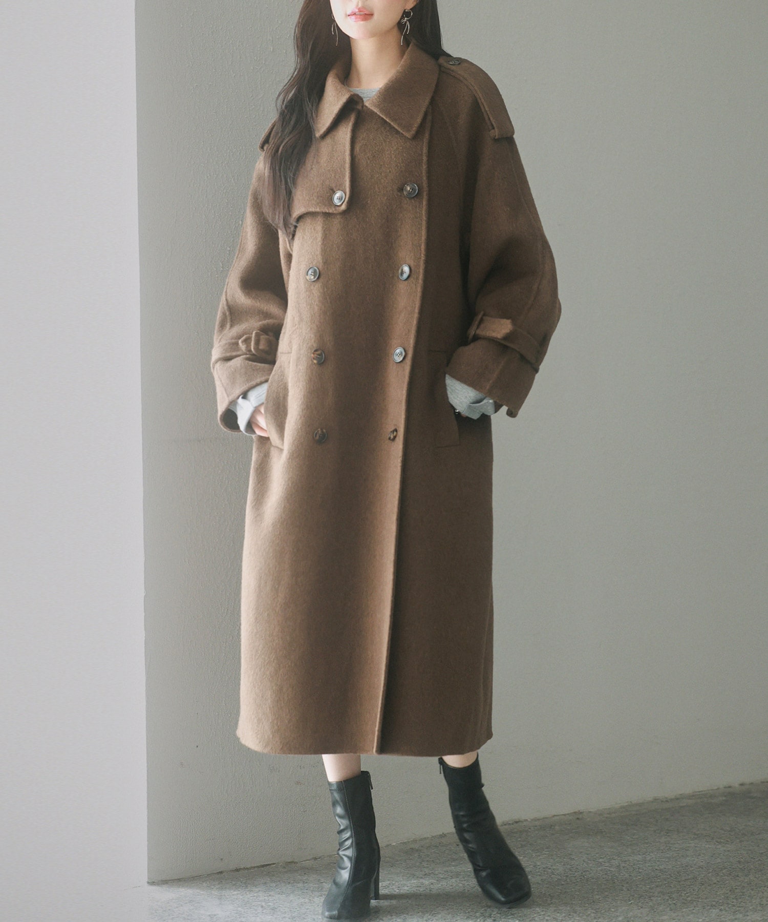 ウール混ダブルフェイスチェスターコート | セゾン ド パピヨン(SAISON