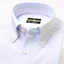 【半袖】ボタンダウンドレスワイシャツ/ブルー×ドビー/ノーアイロン/ウォッシャブル/青/4S | スーツセレクト(SUIT SELECT ...