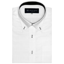 形態安定 ノーアイロン 半袖シャツ ドゥエボットーニ ボタンダウン 白×チェック織柄 （透け防止） | ブリックハウス(BRICKHOUSE ...