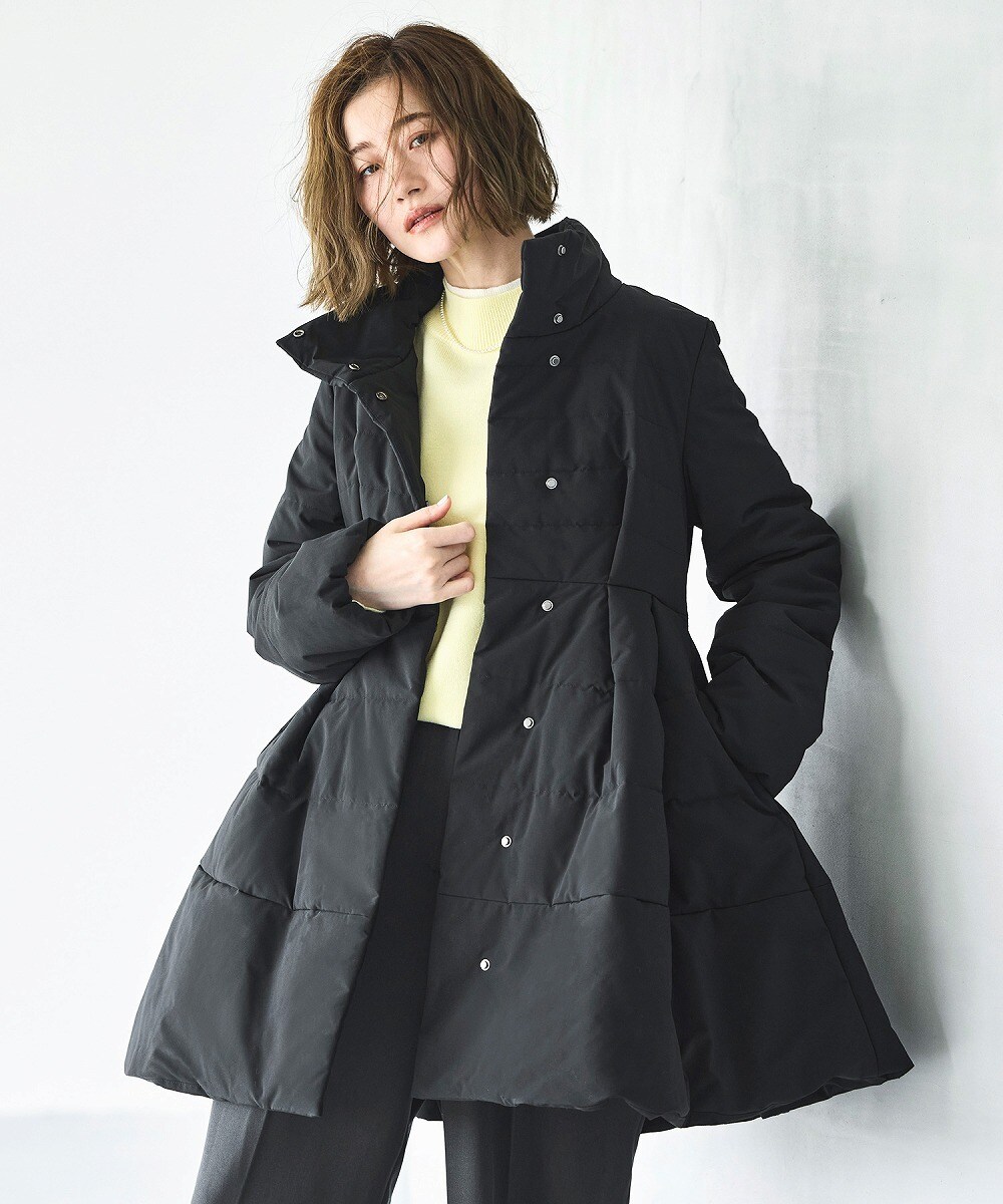 M、L】メモリータフタ 2wayステッチレス中綿コート/ベスト | ルイルエ