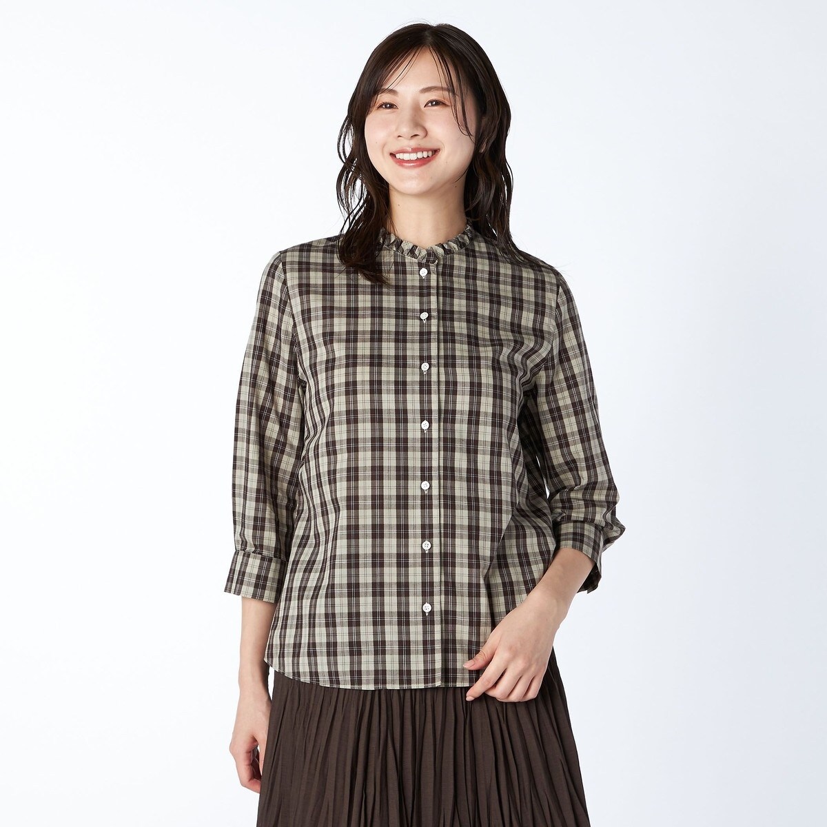 KEITH / キース ソフトポプリンブラウス Lサイズ】シャツコール