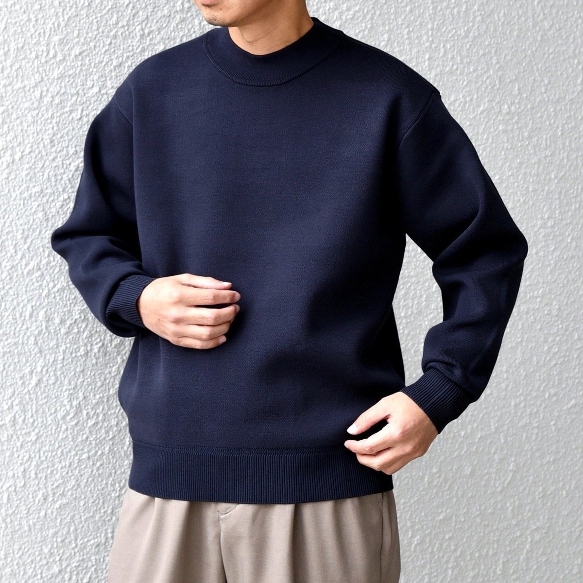 SHIPS any:〈手洗い可能〉ハーフジップ 畦編み ドライバーズ ニット