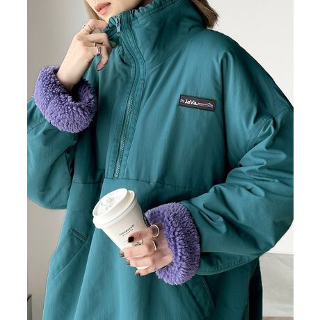 《JAVAジャバ 別注》シーズンスタイルをアップデート。リバーシブルハーフジップナイロンボアブルゾン | クラシカルエルフ(Classical Elf) | JV1070054 ...