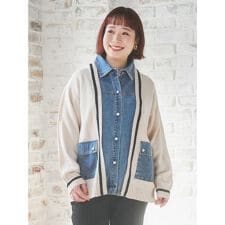 デニム切替ニットカーディガン | リジェイ＆スプル(Re-J&SUPURE) | マルイウェブチャネル