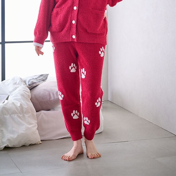 ポール＆ジョー パリス（PAUL&JOE PARIS）/ランダム猫足跡　メランジモールヤーンジャカード　ロングパンツ ランダム猫足跡 モールヤーンジャカードロングパンツ | ポール＆ジョー