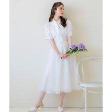 カナージュ刺繍チュールフレアスカート | スウィングル(Swingle) | マルイウェブチャネル