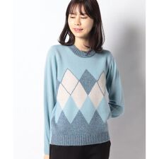 アーガイルクルーネックニットプルオーバー | レリアン(Leilian) | マルイウェブチャネル