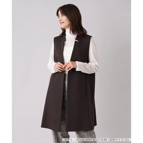 スタンドカラーロングベスト | レリアン プラスハウス(Leilian PLUS HOUSE) | 1204796 | ファッション通販 ...