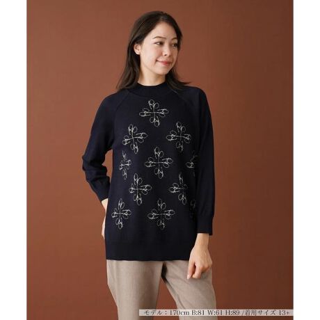 ボタニカル柄ハイネックニット【ROCHAS Premiere】 | レリアン プラスハウス(Leilian PLUS HOUSE) | マルイ ...