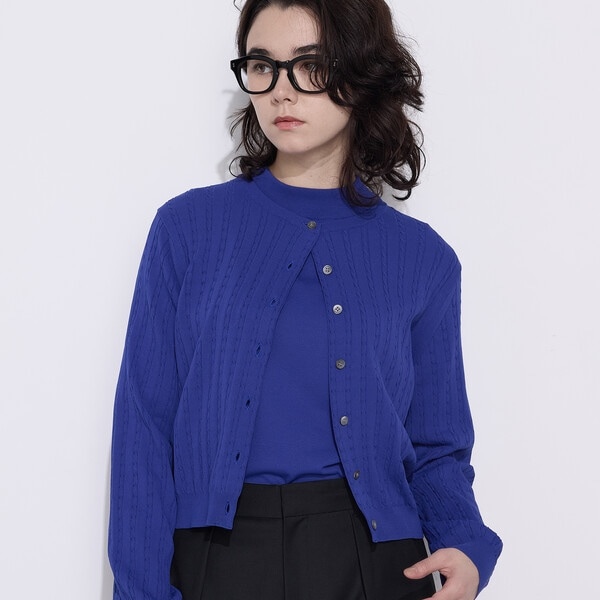 コムサ（COMME CA）/コットンダルストレッチ ケーブルカーディガン コットンダルストレッチ ケーブルカーディガン | コムサ(COMME CA