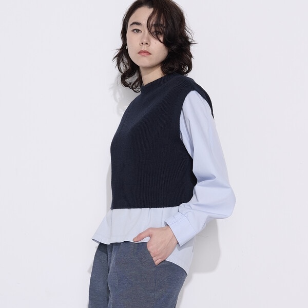 TALLサイズ 〕 コットンポリエステルリリヤーン ニットベスト | コムサ
