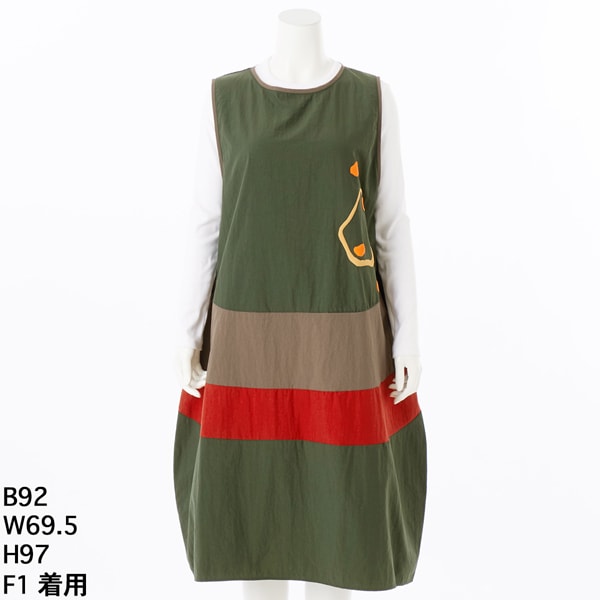 クインティ（QUINTY）/【大きいサイズレディース】段切り替えデザインジャンスカ 大きいサイズレディース】配色切替プリントジャンスカ | クインティ