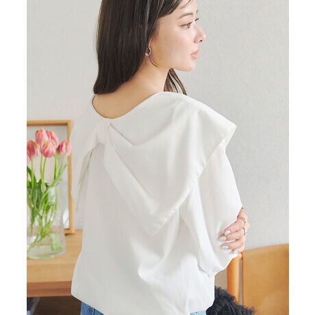 前後2way裾バルーンビッグリボンブラウス [C7069] | 神戸レタス(KOBE LETTUCE) | C7069 | マルイウェブチャネル