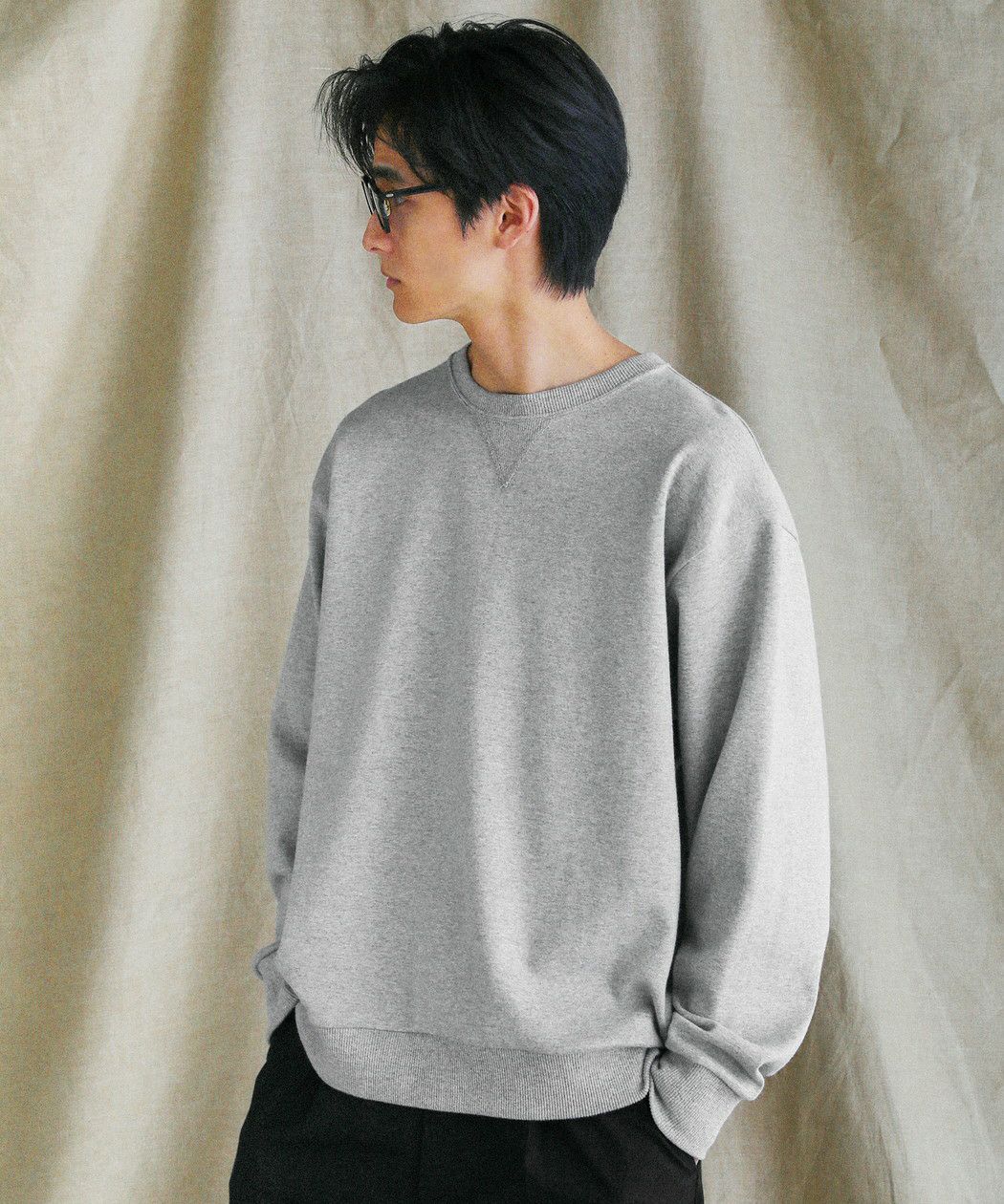 日本製】和歌山ミラノリブ10オンスクルーネックスウェットライク