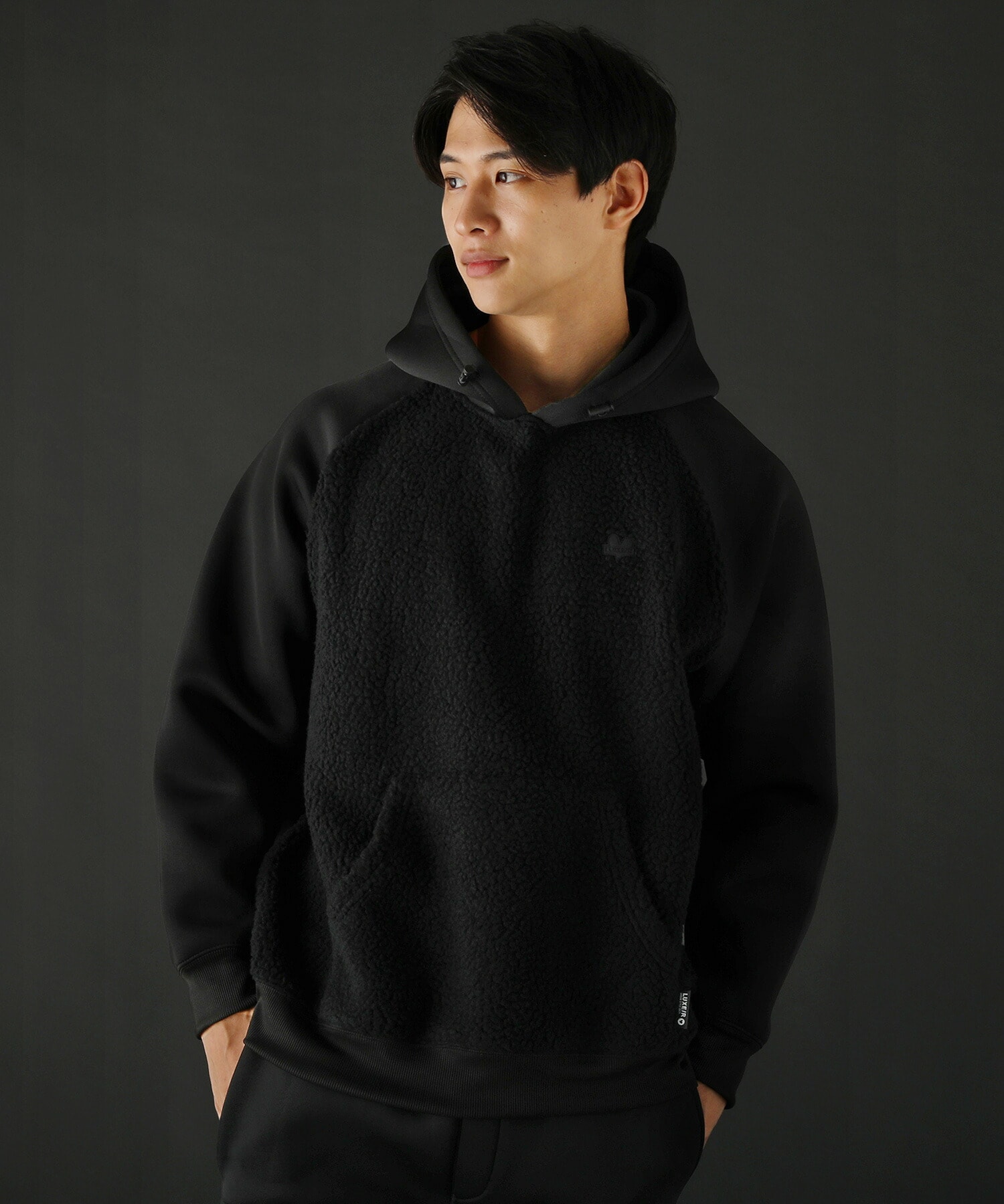 LUXE/R＞スポンジボンディングシープボアプルパーカー | レジェス