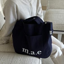 【mucu&ebony】m.a.e Logo Bag(Indigo)｜キャンバストート かばん | サムソウル(Sam.Seoul ...