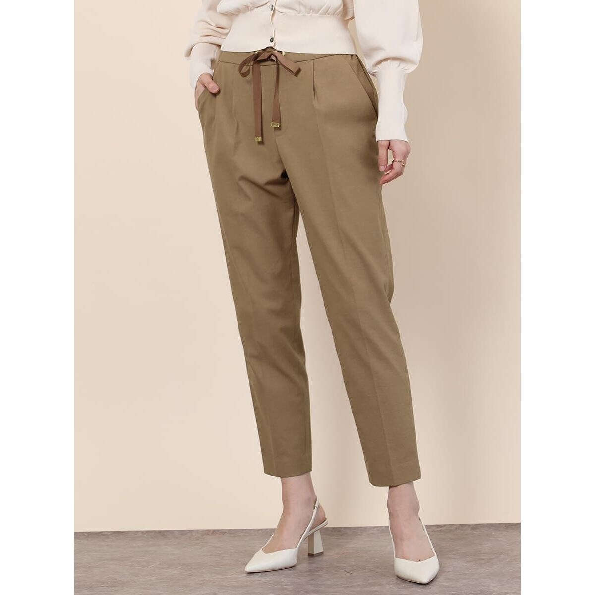 リネンミックスセンタープレステーパードパンツ | フェンネル(FENNEL