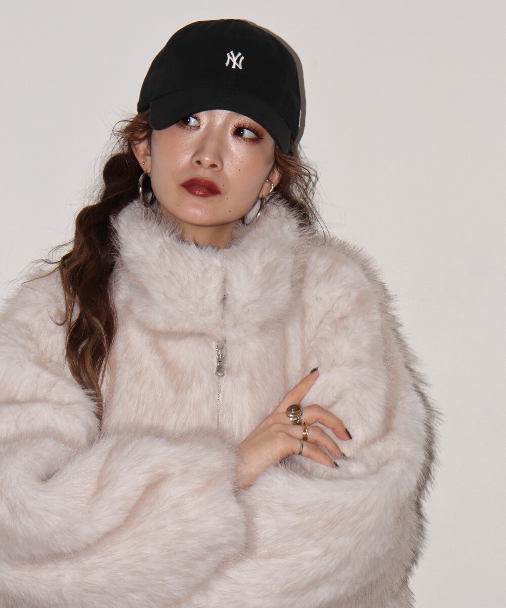 mily bilet】甘さと気品で冬を楽しむ。ファー切り替えスウェードライク