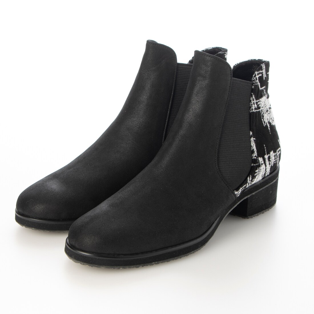 S(22cm)-L(25.5cm)サイドゴアショートブーツ／ブラック | ジーアール