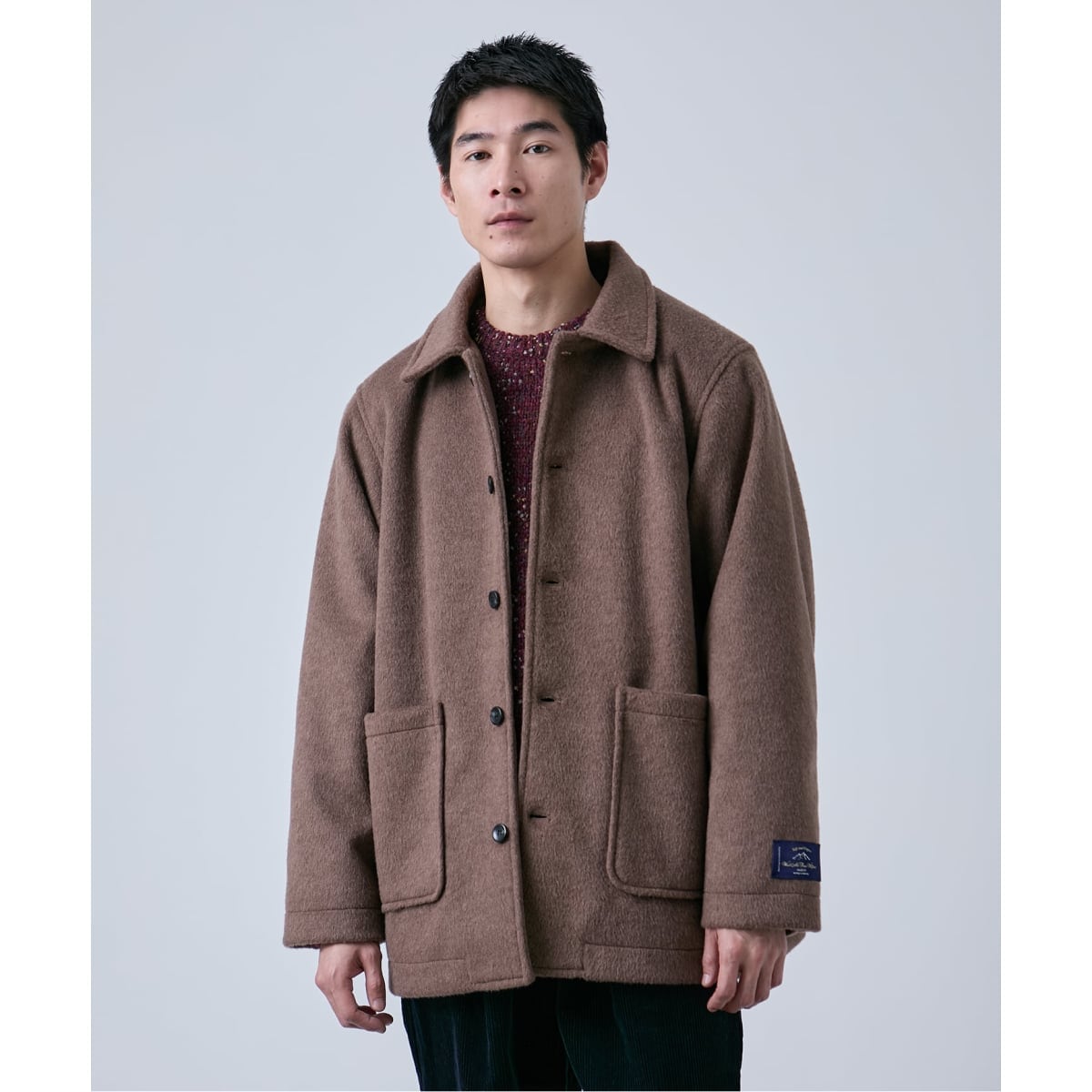 魅せ方、自由自在。襟2way比翼仕立てニットメルトンスタンドステン