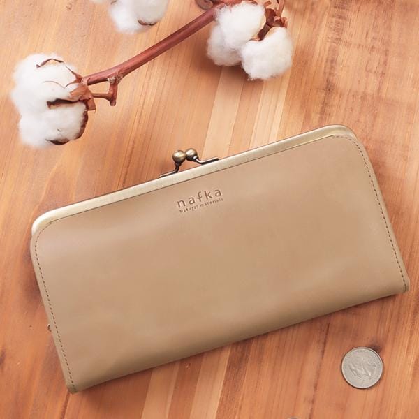 長財布 レディース 本革 がま口 ギャルソン 薄い 大容量 nafka ナフカ