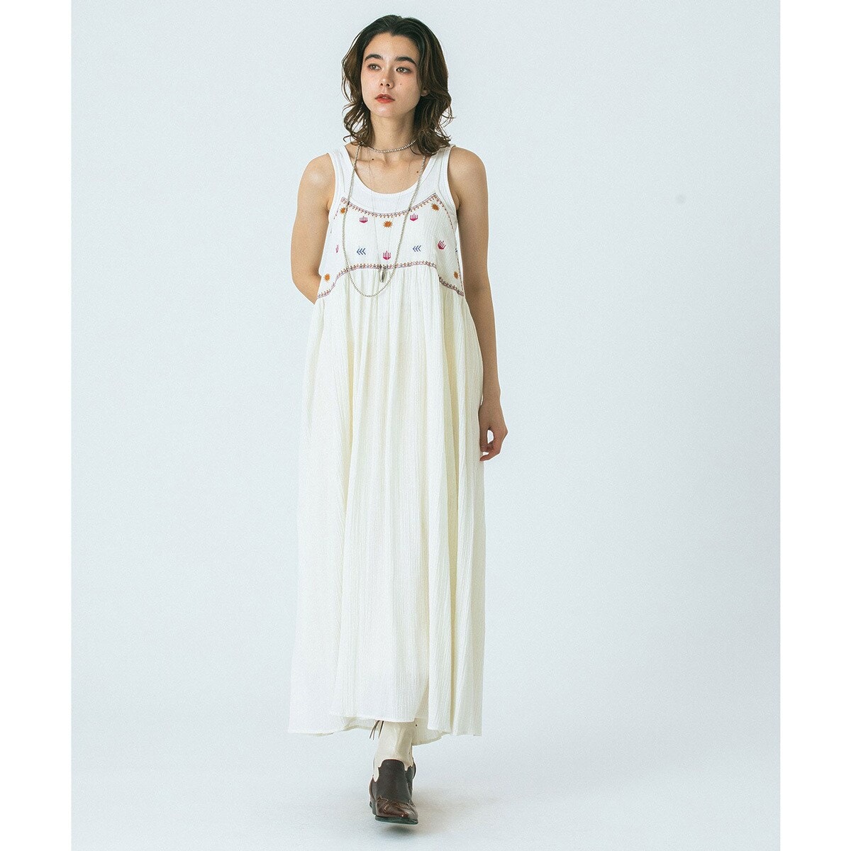 ローズバッド（ROSE BUD）/HLAADA for ROSE BUD/EMBROIDERY SLIP DRESS HLAADA for ROSE BUD/EMBROIDERY SLIP DRESS | ローズバッド(ROSE BUD
