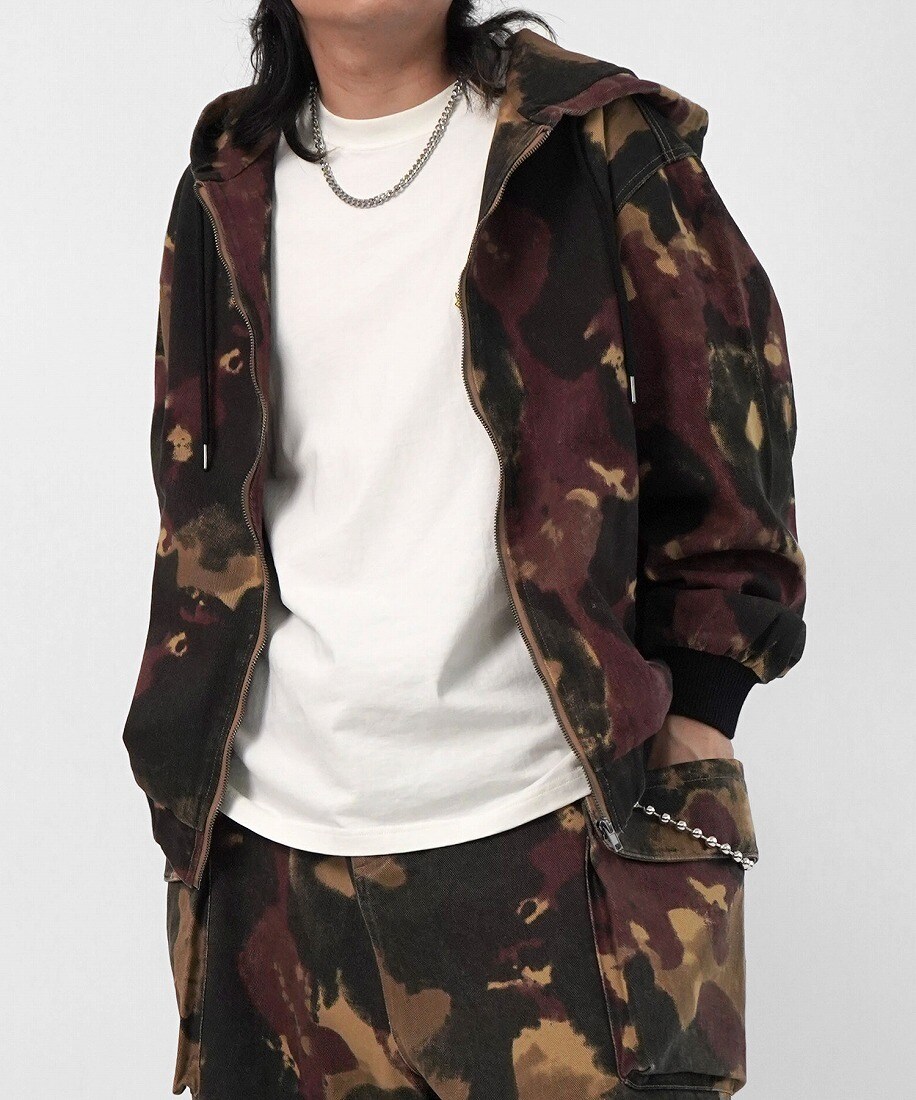 ILL'S 【Labordi ラボード】ツリーカモ柄 デニムフーディー ミリタリー