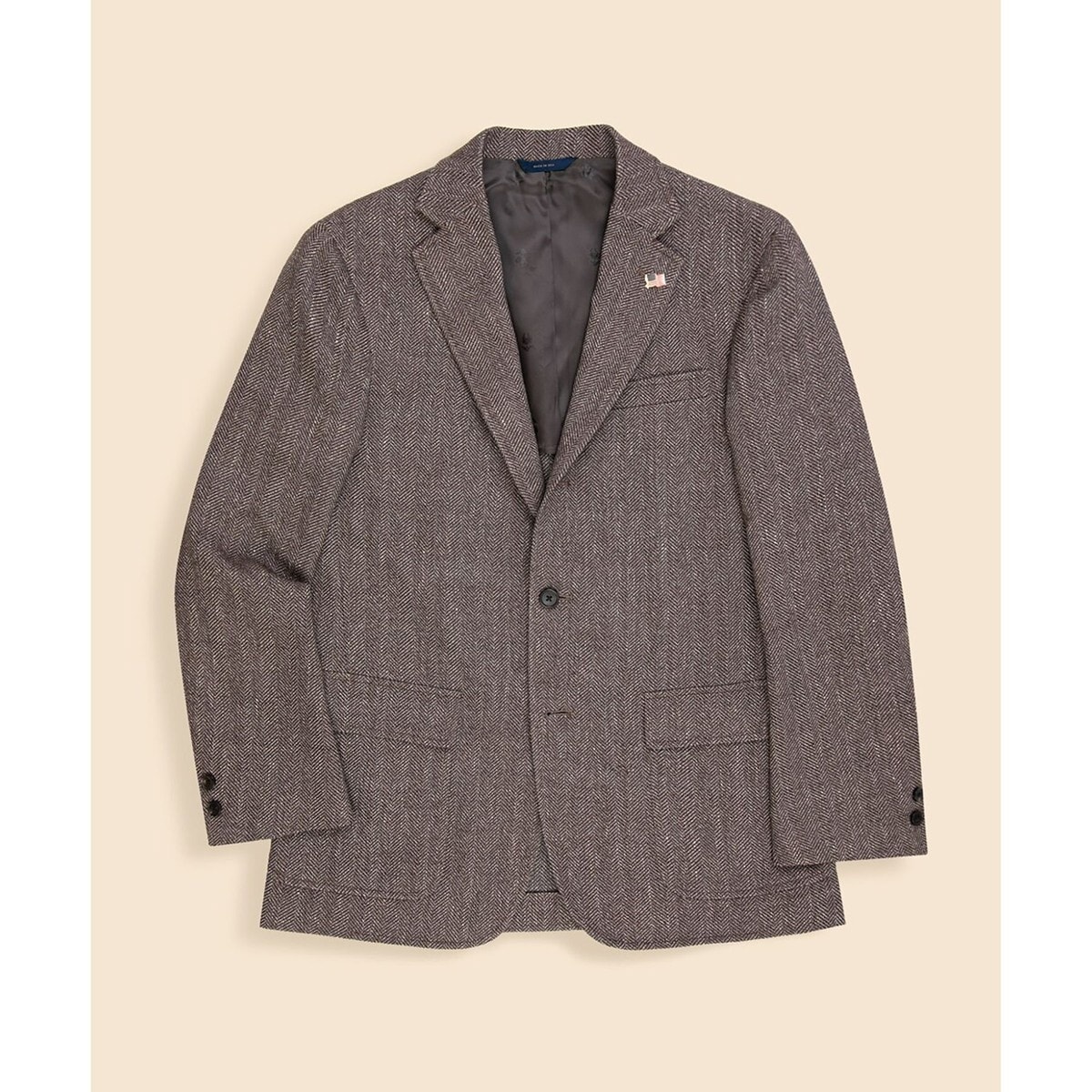 ブルックスブラザーズ（Brooks Brothers）/ウールドネガルツイード　段返り3釦サックジャケット　Traditional　MadebyRINGJA ウールドネガルツイード 段返り3釦サックジャケット Traditional