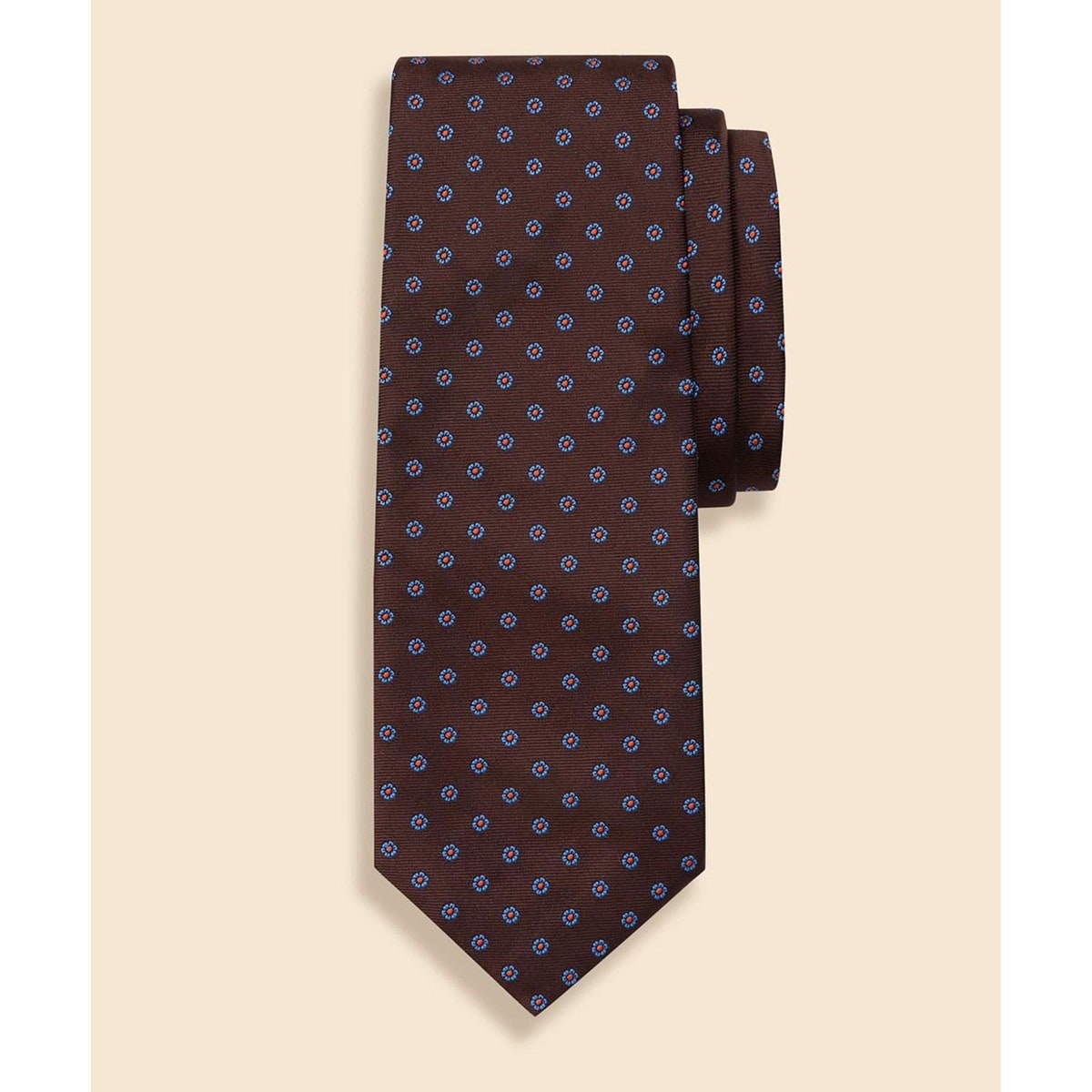 シルク フラワー×スクエアモチーフ ジャカードタイ | ブルックス