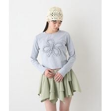 モチーフフリル長袖Tシャツ【韓国ファッション】 | ミジェ(Mi-je) | マルイウェブチャネル